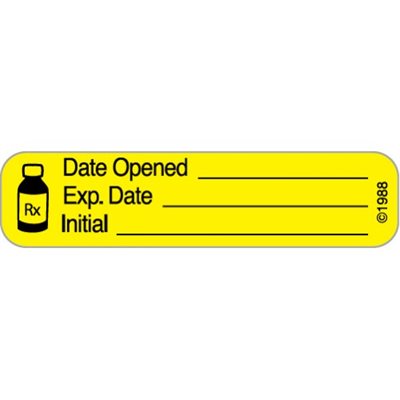 Label "Date Opened / Exp.Date / Initial"