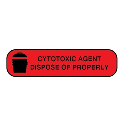 Label "Cytotoxic Agent Dispose of Properly"