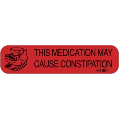 Label "This Medication may cause Constipation"