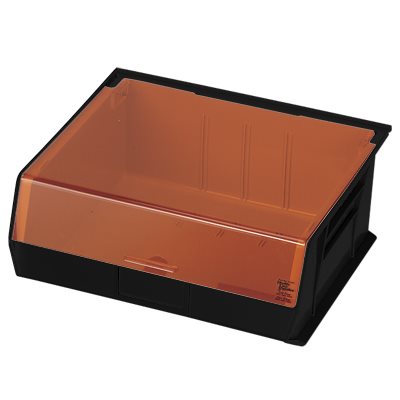 1420 Akro Bin w / Amber Lid, 16.5x7x15