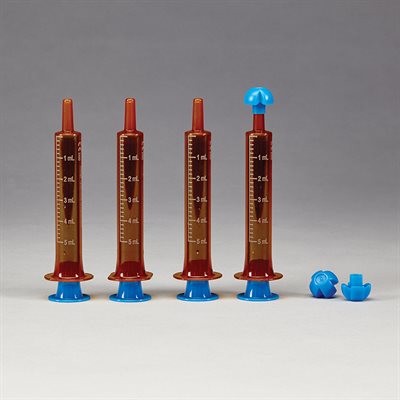 Comar® Oral Dispensers with Tip Caps, 5mL - Amber