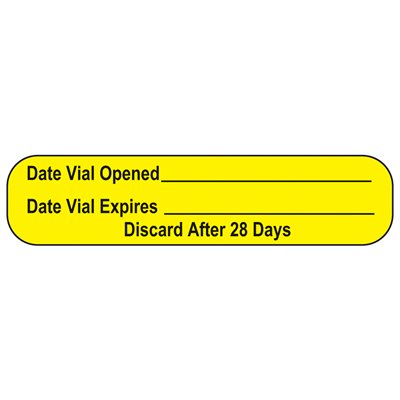 LABELS DATE VIAL OPENED