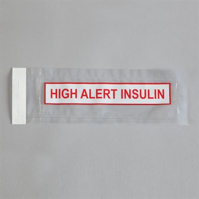 High Alert Insulin Self-Sealing Tamper-Evident Bags, 8x2