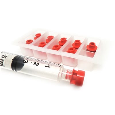 Sterile Luer Lock Syringe Caps, Red