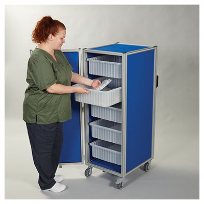Supply Transport Cart w / 5 Divider Boxes