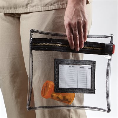 Lockable Security Bag, 12 x 10, Clear / Black