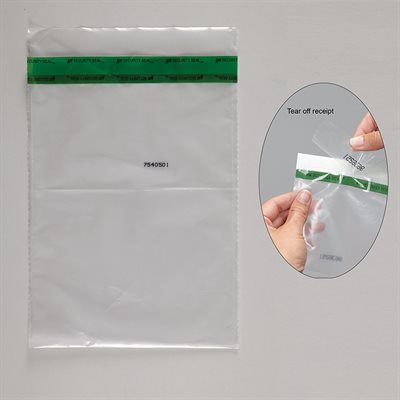 Serialized Tamper-Evident Bags, 9 x 12