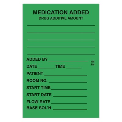 Label "Medication added Drug Additive.."