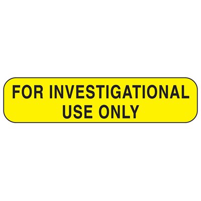 For Investigational Use Only Labels