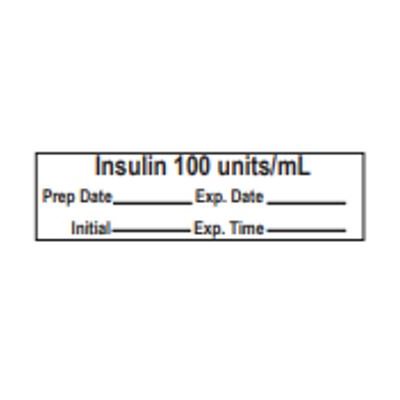 Label Tape: Insulin 100 units / ml