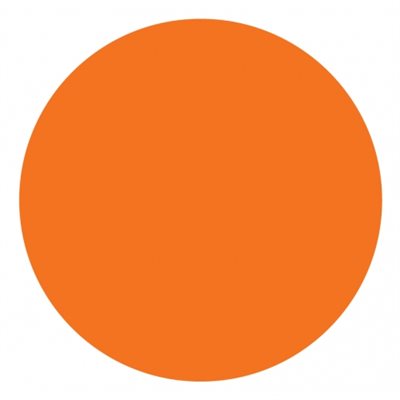 Label Blank Fluorescent Orange, Circle