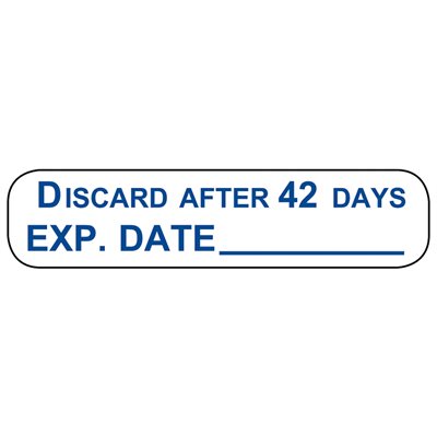 Discard After 42 Days Labels