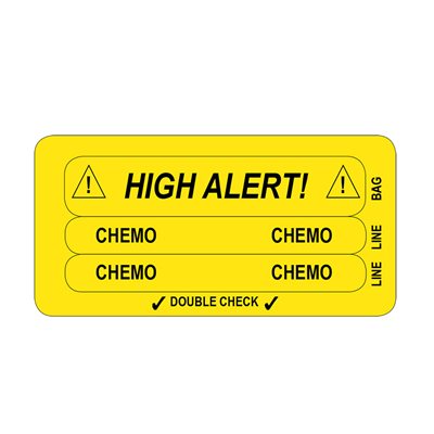 IV Line Tracing Piggyback Labels, Chemo