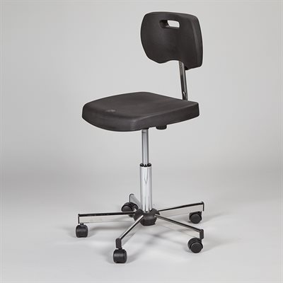 Kango® Low Polyurethane Seat Chair without Tilt with Casters, Black