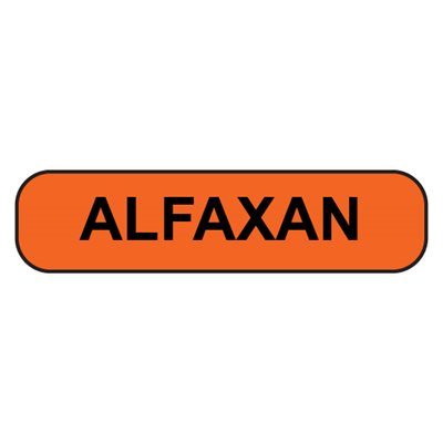 Label "ALFAXAN" Black Ink / Orange
