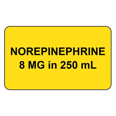 Label: Norepinephrine 8 mg in 250 mL