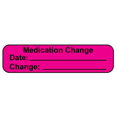 Label: Medication change date: ___ Change: