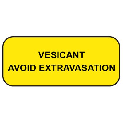 Label: Vesicant avoid extravasation