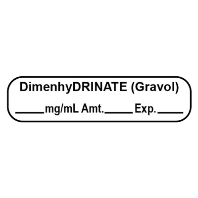Label: DimenhyDRINATE (Gravol)...