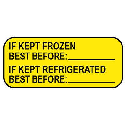 Label: If kept frozen best before...