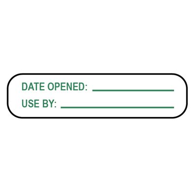Label: Date Opened: ___ Use By: