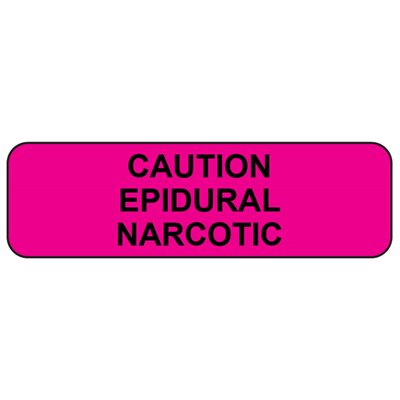 Label: Caution Epidural Narcotic