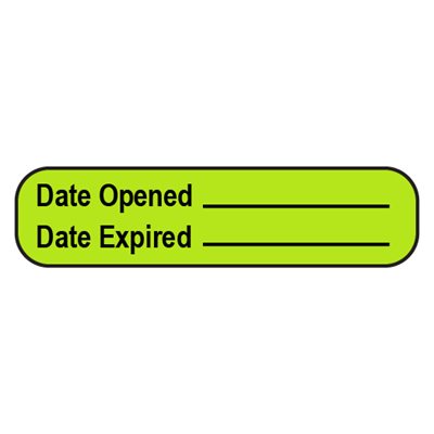Label: Date Opened ___ Date Expired