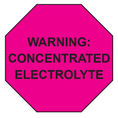 Label: Warning: Concentrated Electrolyte