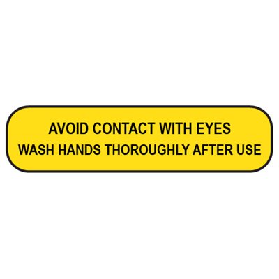 Label: Avoid contact with eyes...