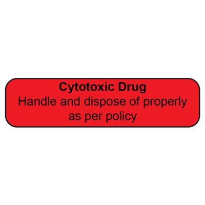 Label: Cytotoxic Drug Handle and dispose of properly..