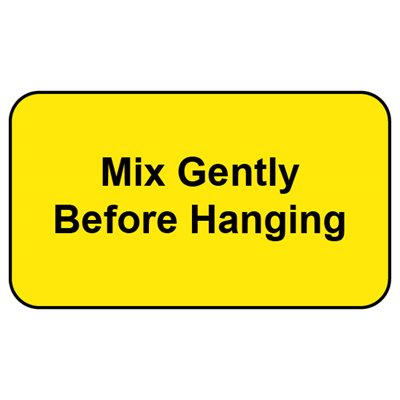 Label: Mix Gently Before Hanging