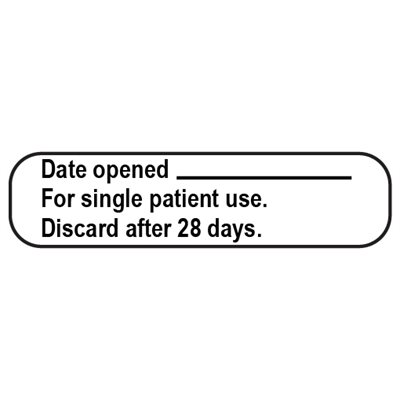 Label: Date opened _ For single patient use. Discard after 28 days.