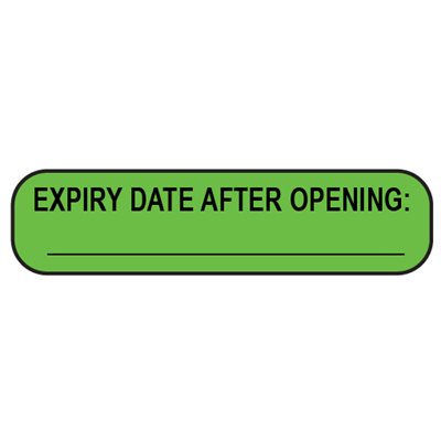 Label: Expiry Date After Opening:___