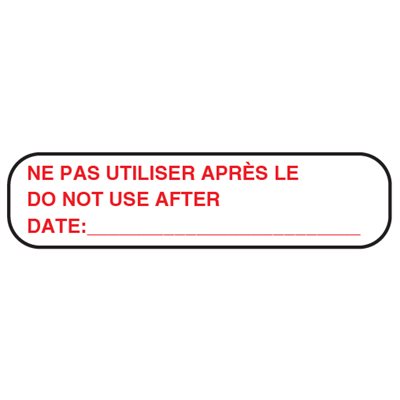 Label: Ne Pas Utiliser Apres Le Do Not Use After Date:____