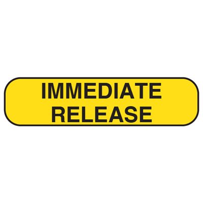 Label: Immediate Release
