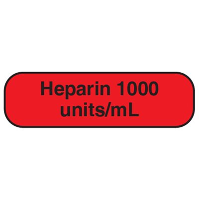 Label: Heparin 1000 Units / mL