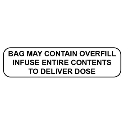 Label: Bag May Contain Overfill...