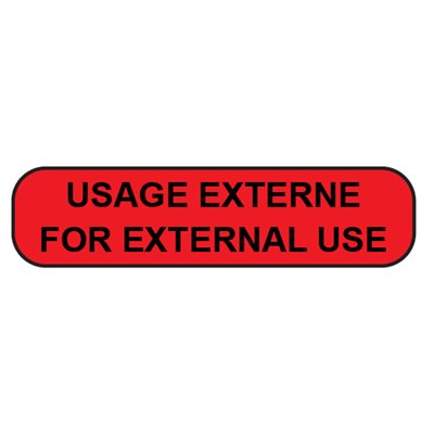 Label: Usage Externe For External Use