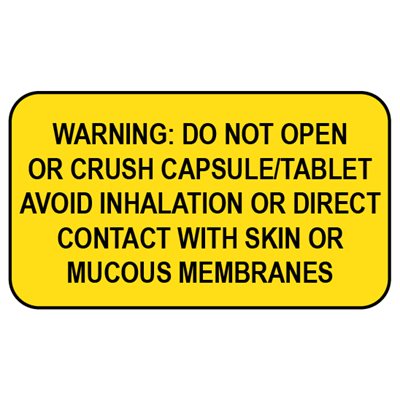 Label: Warning: Do Not Open Or Crush Capsule / Tablet...