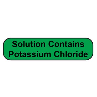 Label: Solution Contains Potassium Chloride