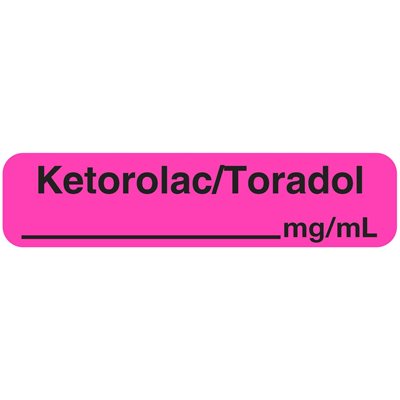 Label: Ketorolac / Toradol _____ mg / mL