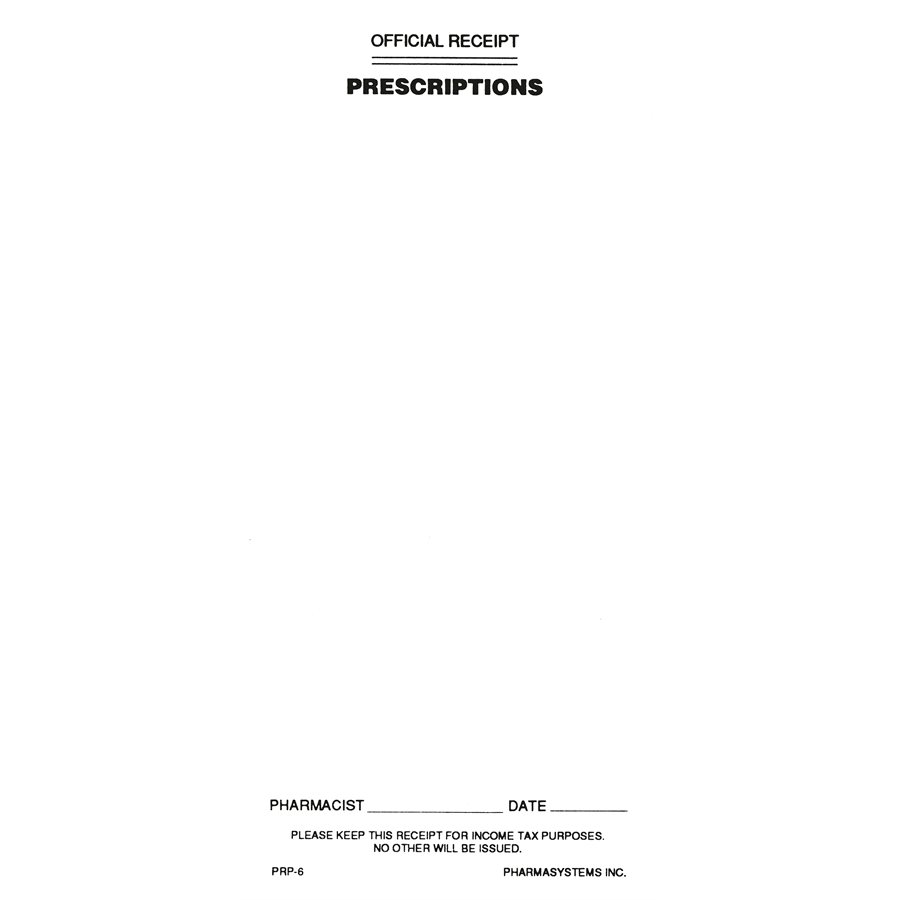 Rx Receipt Pads, 3.25 x 7"