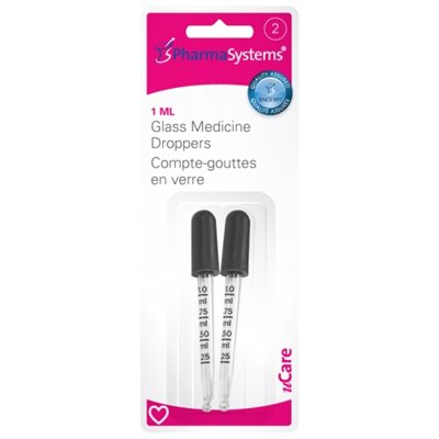 Glass Medicine Droppers, 1 ml Set