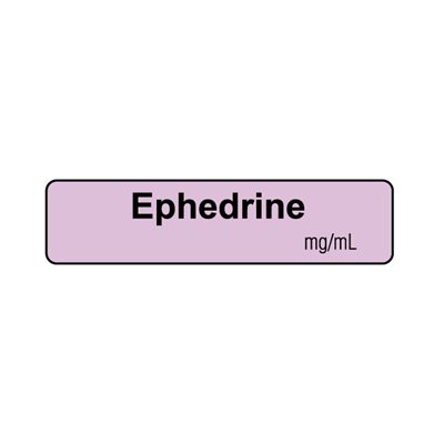 Label "Ephedrine mg / mL"