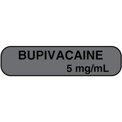 "LABEL: ""BUPIVACAINE."" BLK / GREY 1000 / BX"