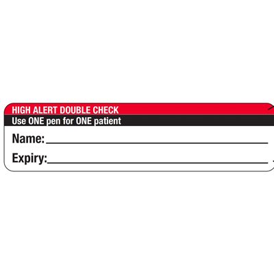 LABEL: High alert double check..... pen